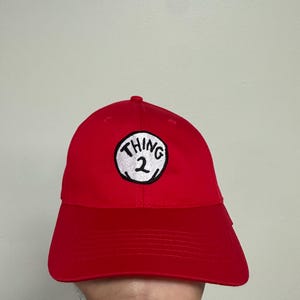 Thing 1 Thing 2 Embroidered Red Youth Cap Dr. Seuss Read Across America ...
