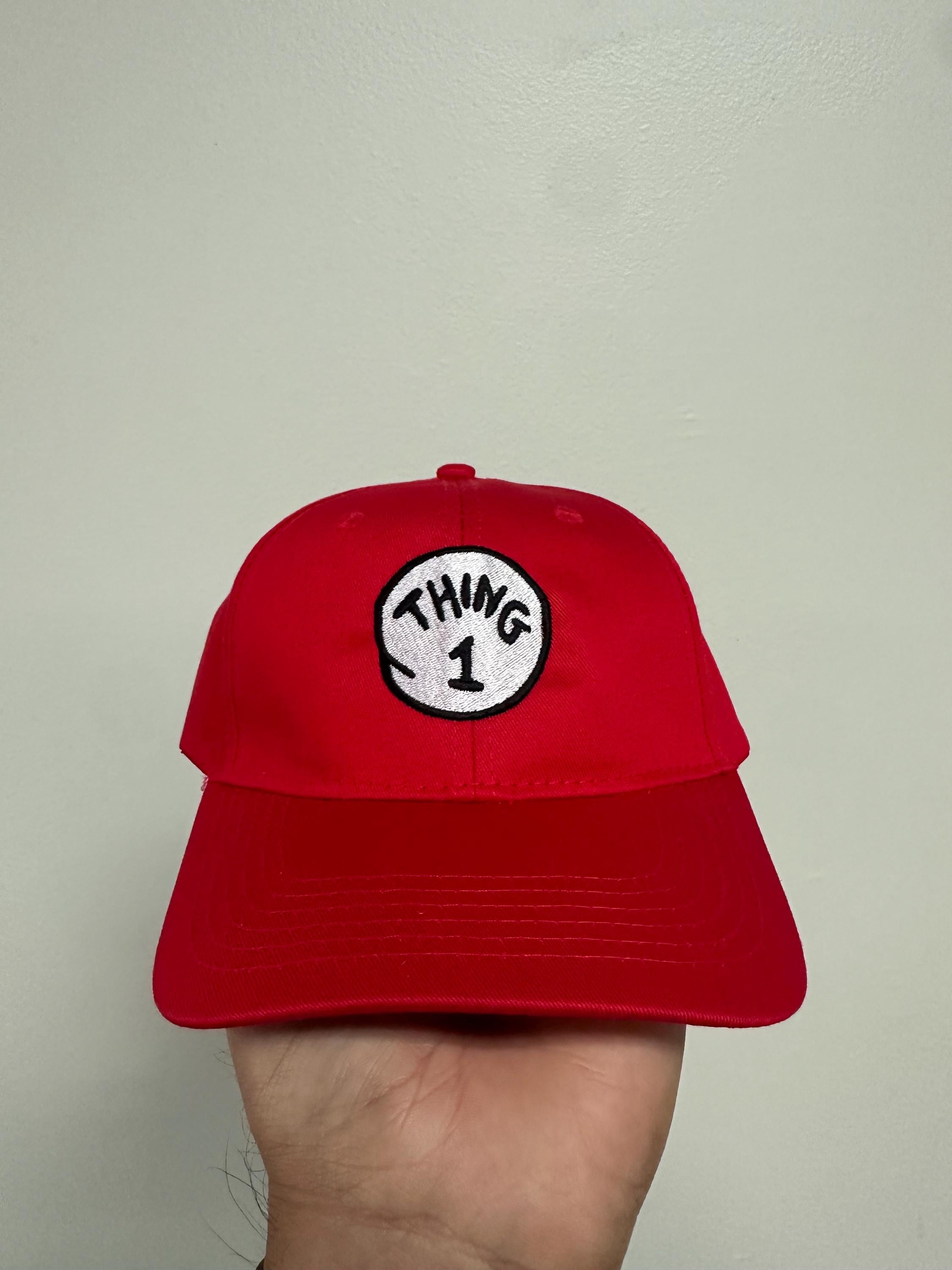 Thing 1 Thing 2 Embroidered Red Youth Cap Dr. Seuss Read Across America ...