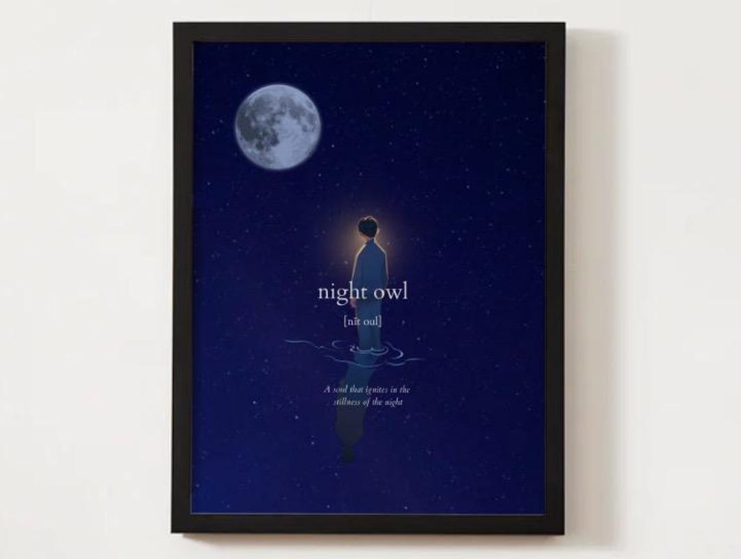 Night Owl Poster for Room Decoration / Quote About Late Night / Sky ...