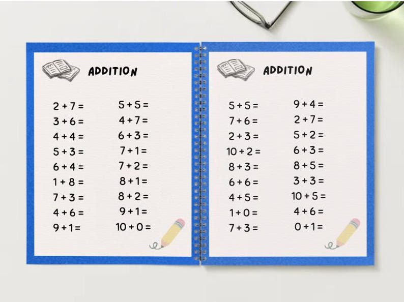 20 Math Worksheets for Kids / Addition & Substraction Exercices for ...