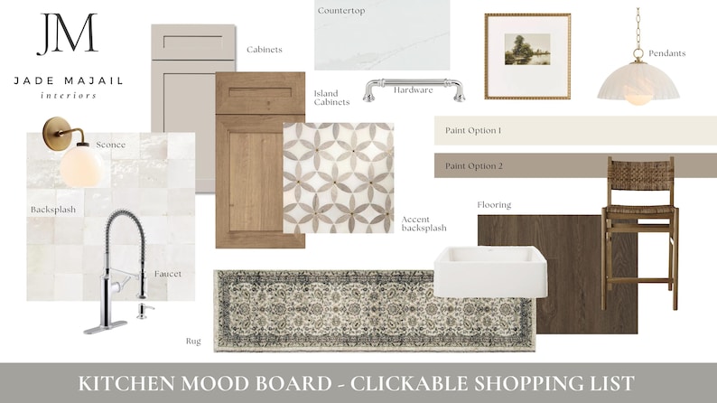 Premade Modern Kitchen Mood Board Design, Virtual Interior Design ...