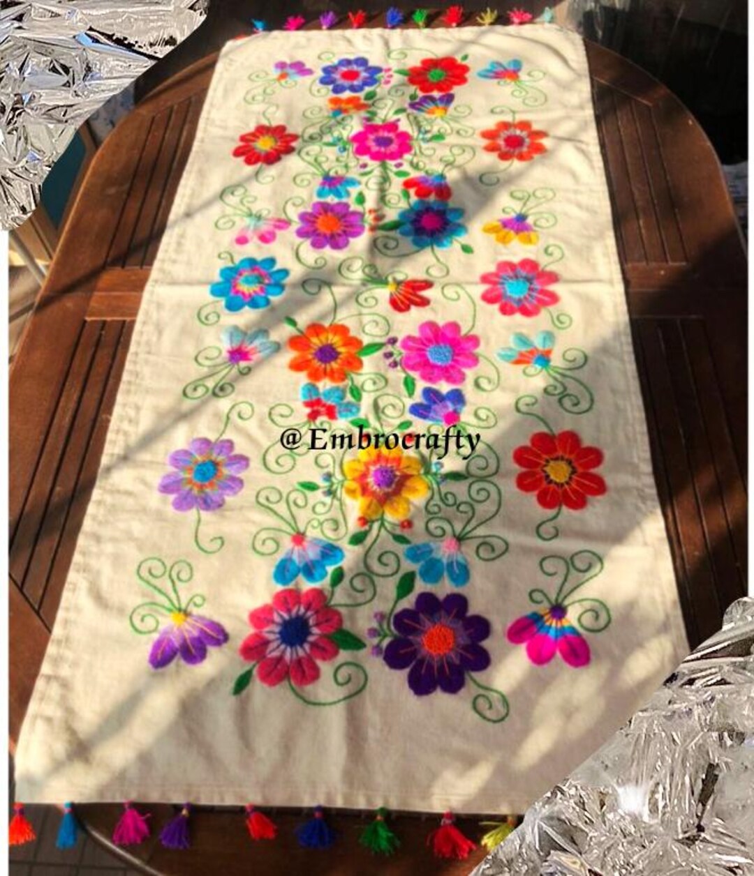 Embroidered Dining Table Rumal/shaul/tablemat - Etsy