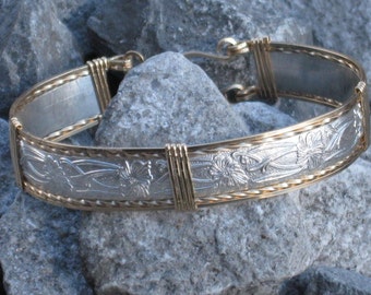 Handmade Womans Jewelry Gold and Silver 2 Tone Wire Bracelet - Etsy