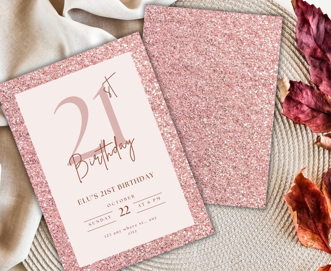 Editable Rose Gold Birthday Invitation, Let's Party Rose Gold Invite ...