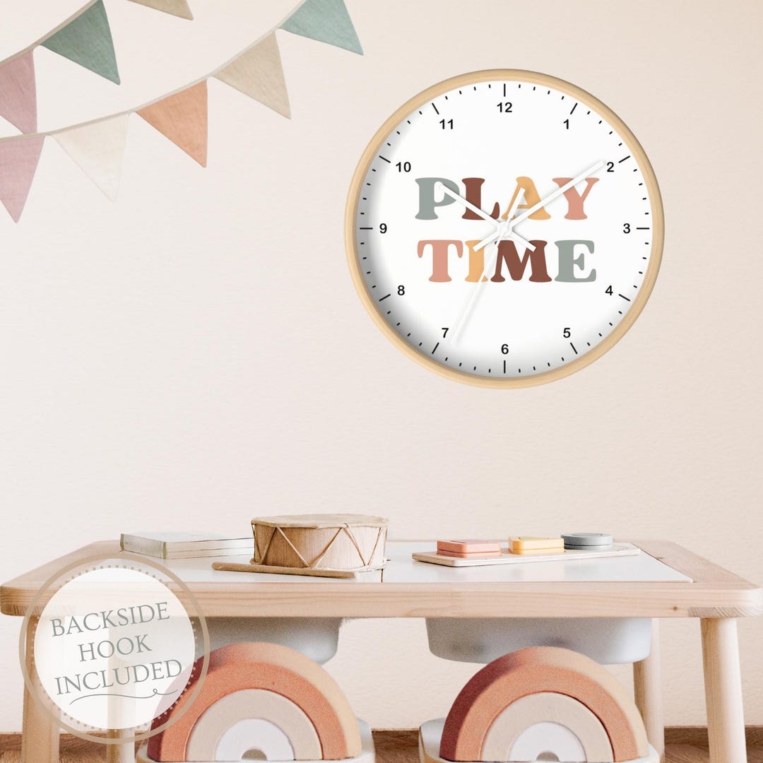 Wood Wall Clock Circle Time Wall Decor for Daycare Teacher Gift for ...