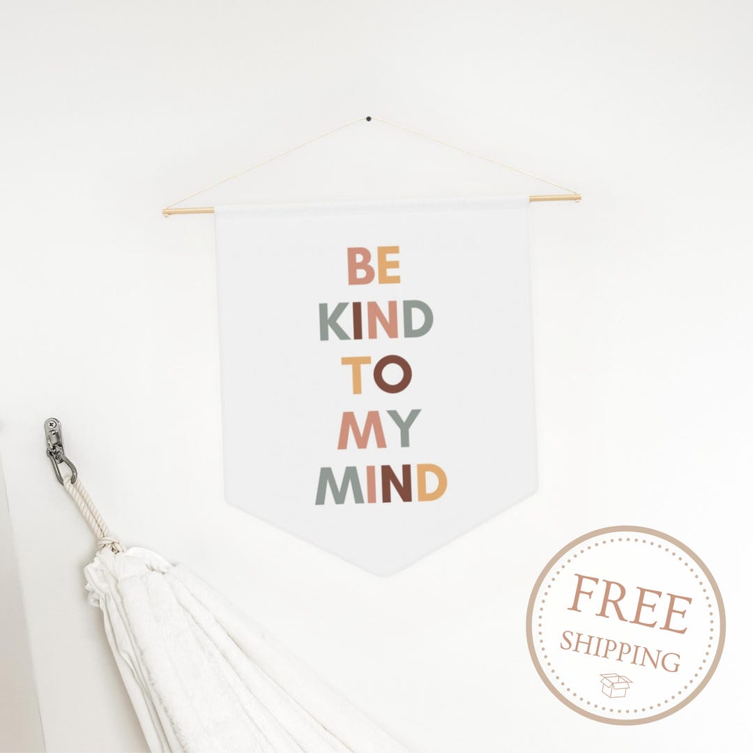 Positive Affirmation Wall Sign Pennant Custom Canvas Flag for Child ...