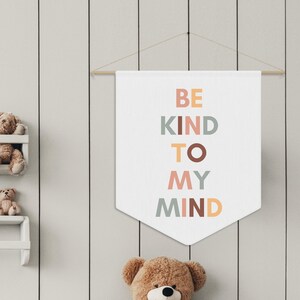 Positive Affirmation Wall Sign Pennant Custom Canvas Flag for Child ...