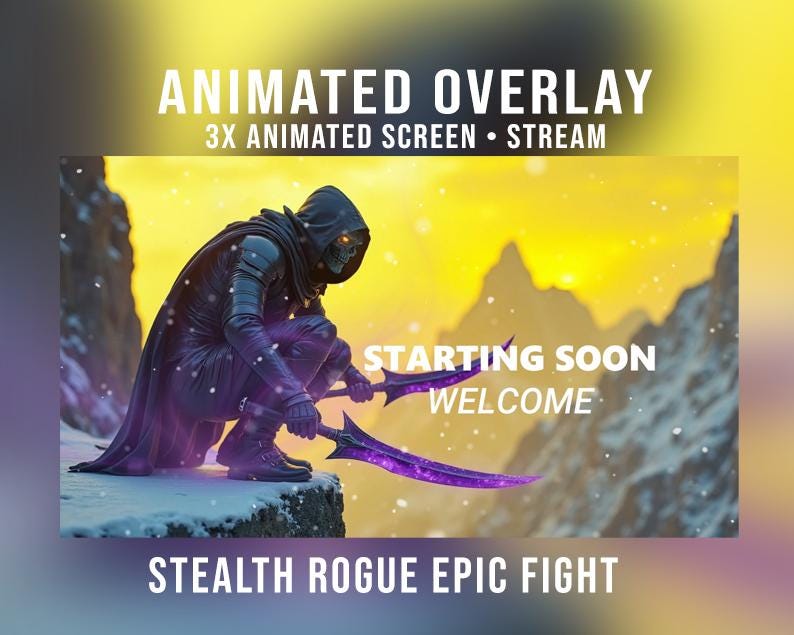 Stealth Rogue Epic Twitch Overlay Pack – Obs Stream Screen RPG ...