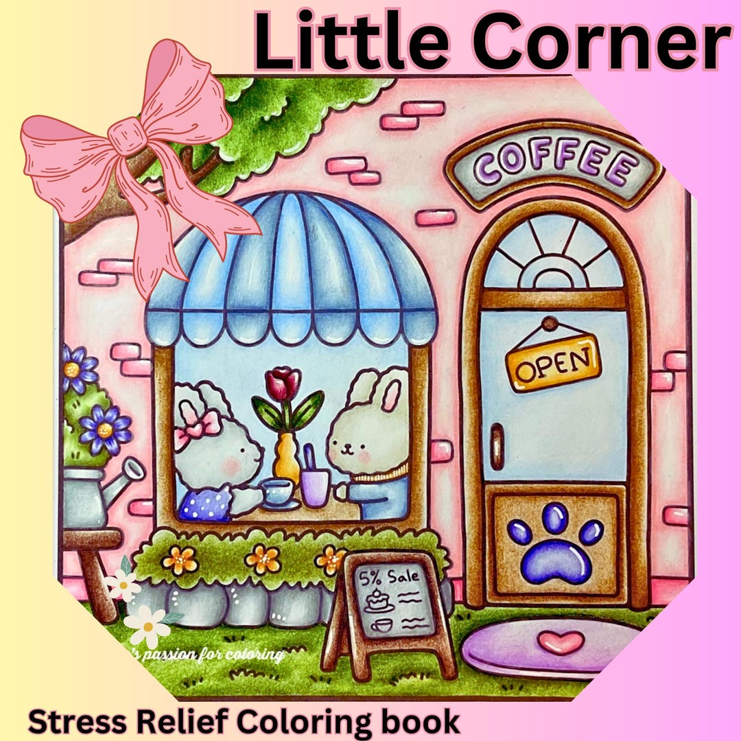 Litte Corner Stress Relief Coloring Book - Etsy