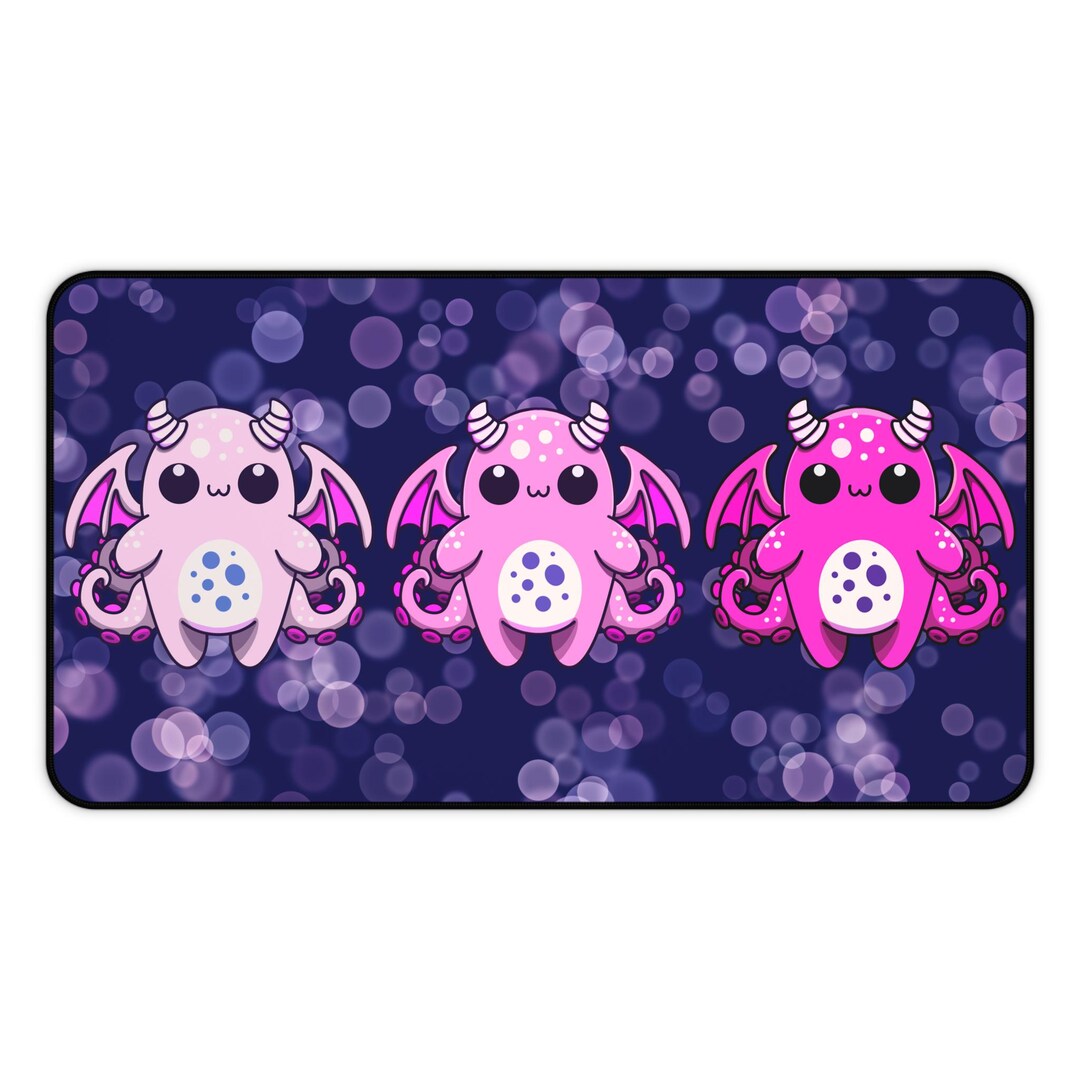 Kawaii Cthulhu Desk Mat - Cute Lovecraftian Mouse Pad - Gaming Desk ...
