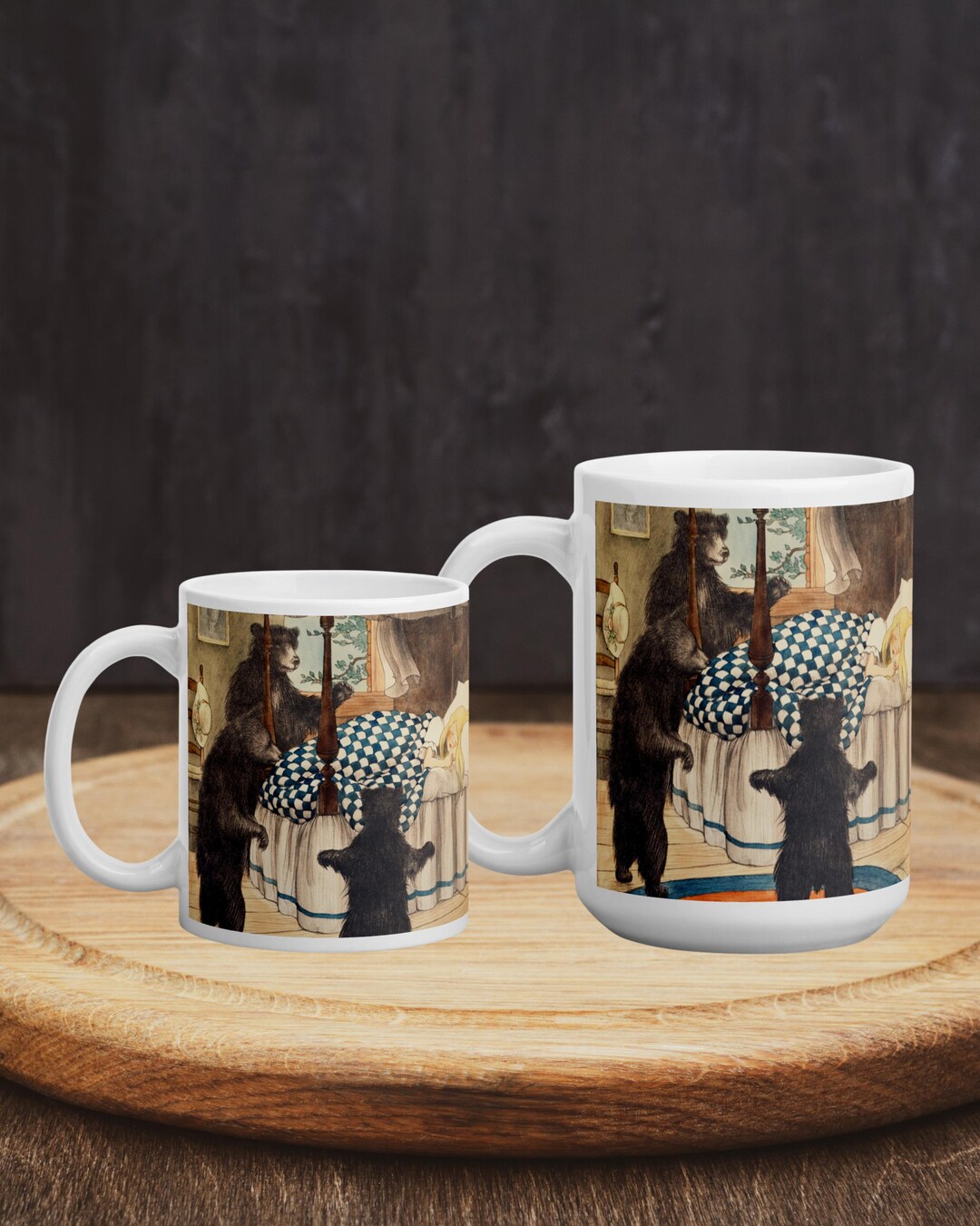 Goldilocks & Three Bears White Coffee Mug | Childhood Nostalgia Bookish ...