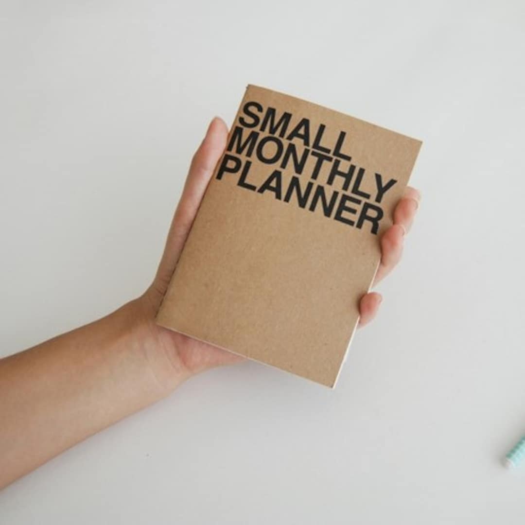 Small Monthly Planner in Kraft Small Size Planner small Monthly Journal ...