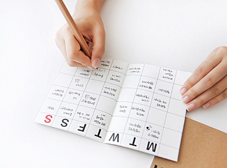 Small Monthly Planner in Kraft Small Size Planner small - Etsy