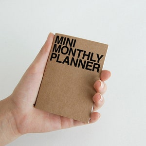 Mini Monthly Planner -mini Size in Kraft -monday Start - Etsy