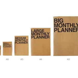 Small Monthly Planner in Kraft - Small Size Planner -small Monthly ...