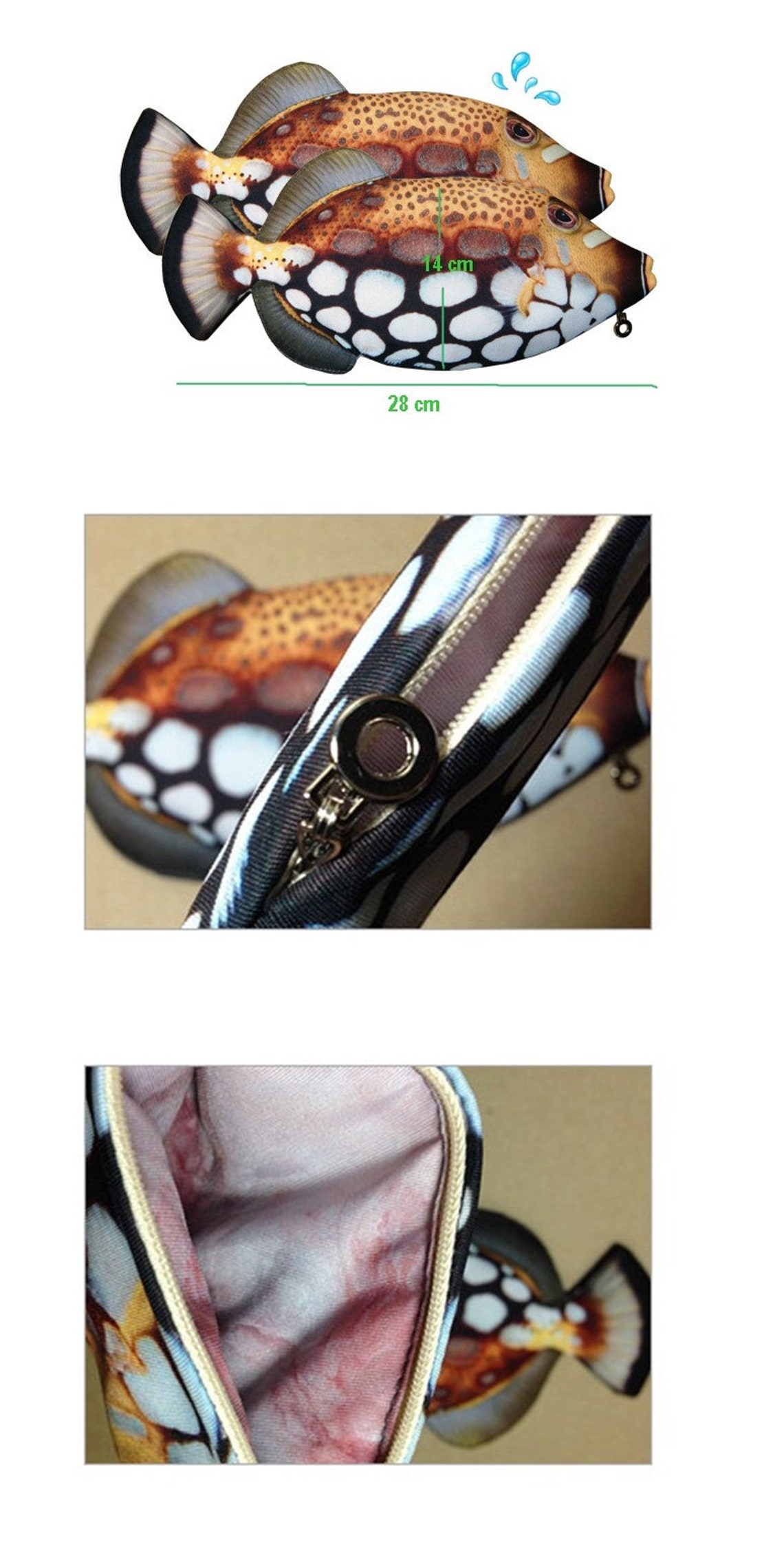 Fish Zipper Pouch Pen Pencil Case Ver.1 4 Types | Etsy