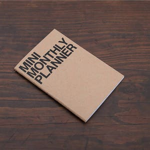 Mini Monthly Planner -mini Size in Kraft -monday Start - Etsy