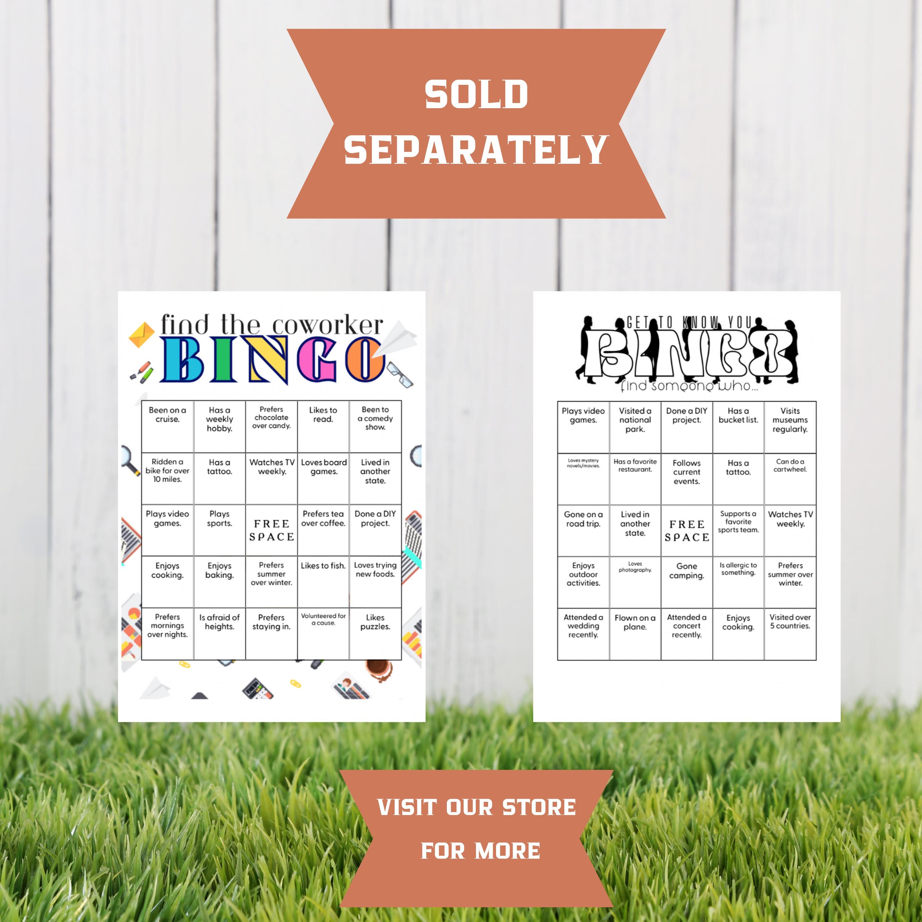 Get to Know You Bingo, Find Someone Who Game, Icebreaker Game Human ...