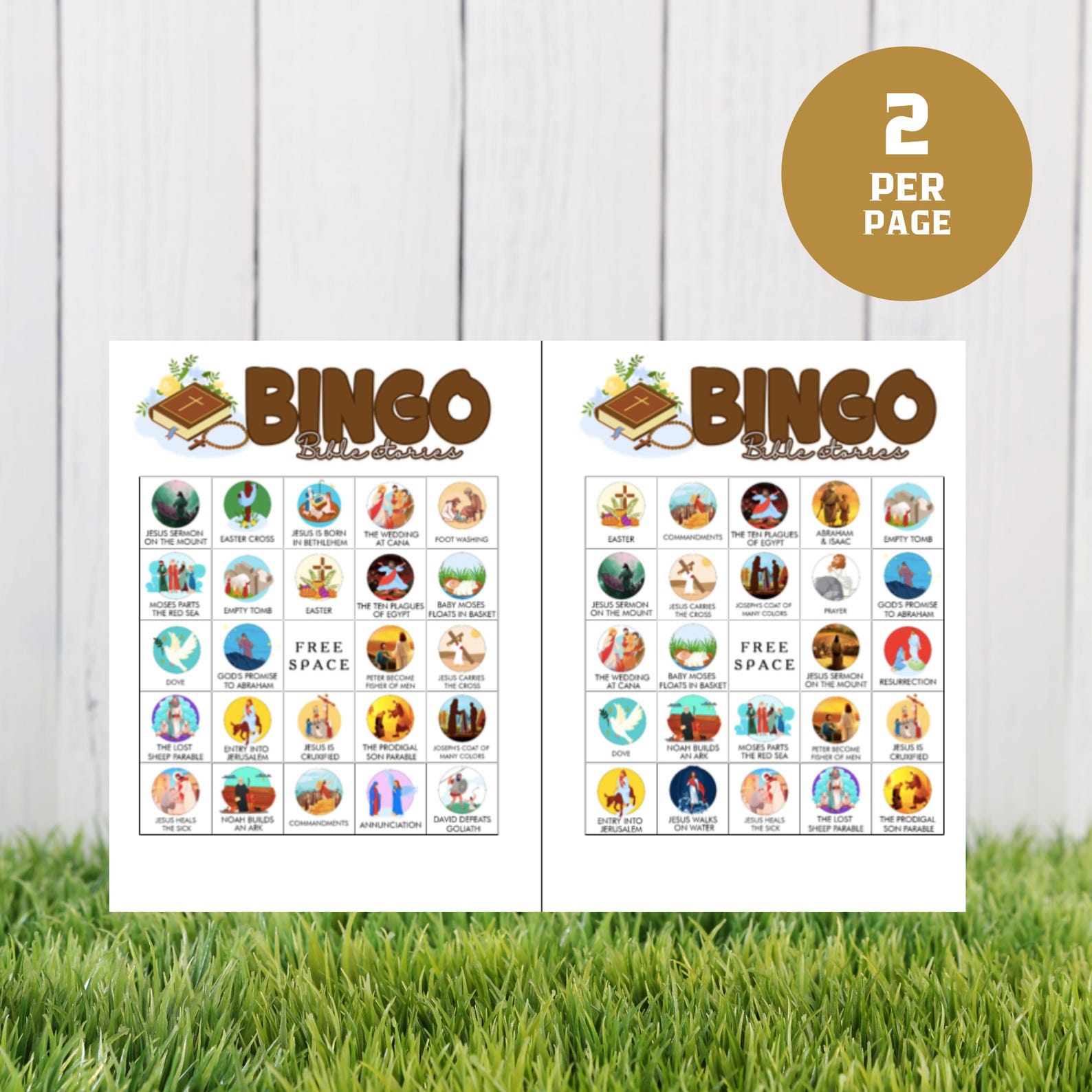 Bible Bingo 50 Cards , Bible Stories Bingo, Bible Activity for Kids ...