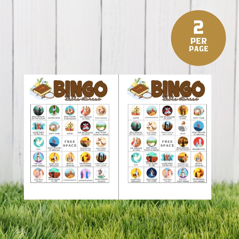 Bible Bingo 50 Cards , Bible Stories Bingo, Bible Activity for Kids ...