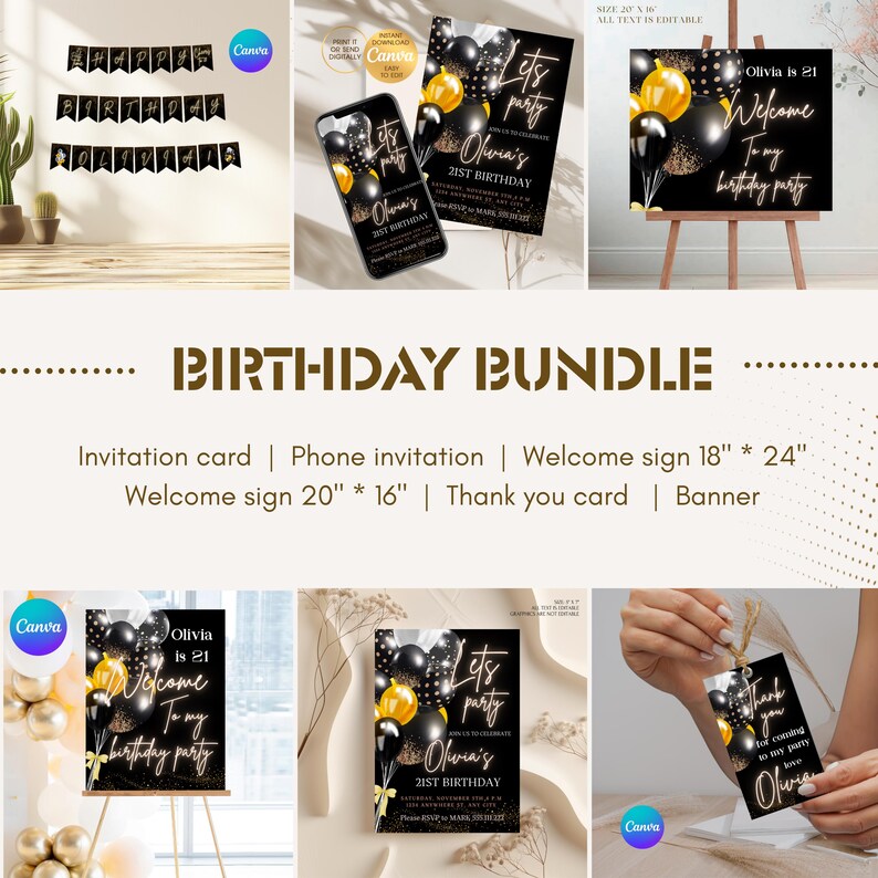 Custom 21st Birthday Thank You Tags & Cards Personalized Cards for ...