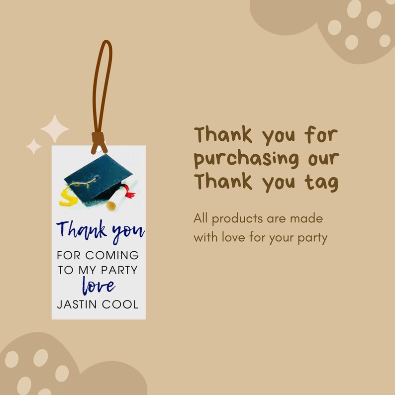 Personalized Graduation Thank You Tags & Cards: Class of 2025 (digital ...