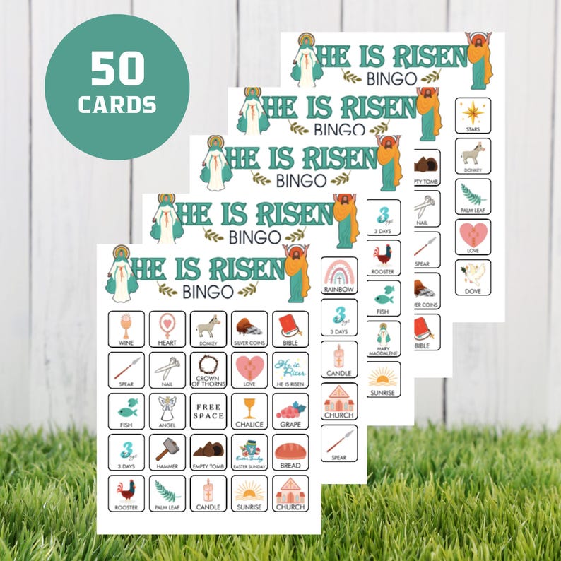 Bible Bingo Game: 50 Easter Story Cards (digital Download) - Etsy