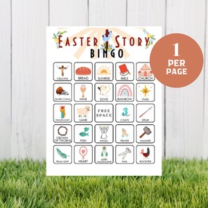 50 Resurrection Bingo Cards Printable Game,easter Sunday Bible Bingo ...