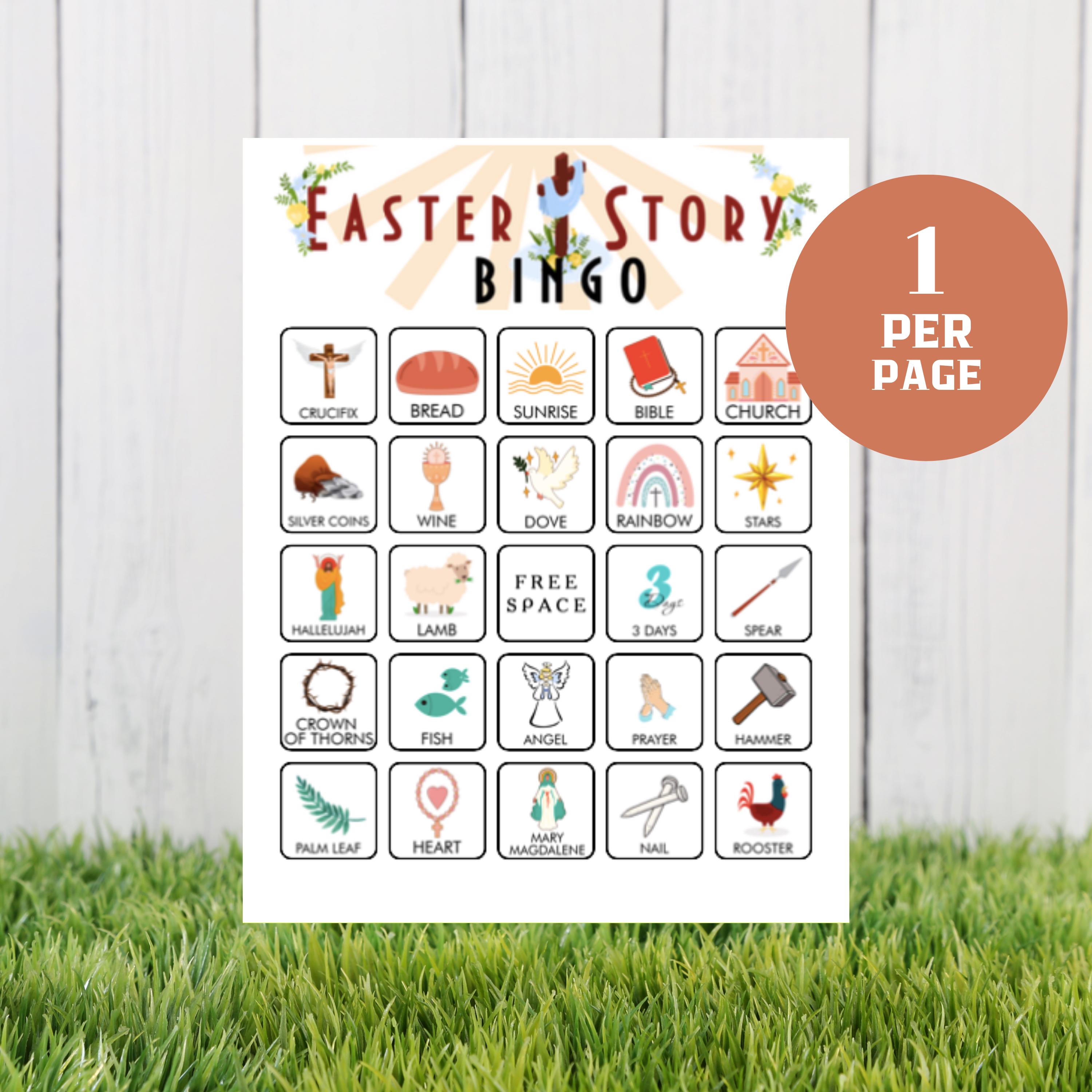 50 Resurrection Bingo Cards Printable Game,easter Sunday Bible Bingo ...
