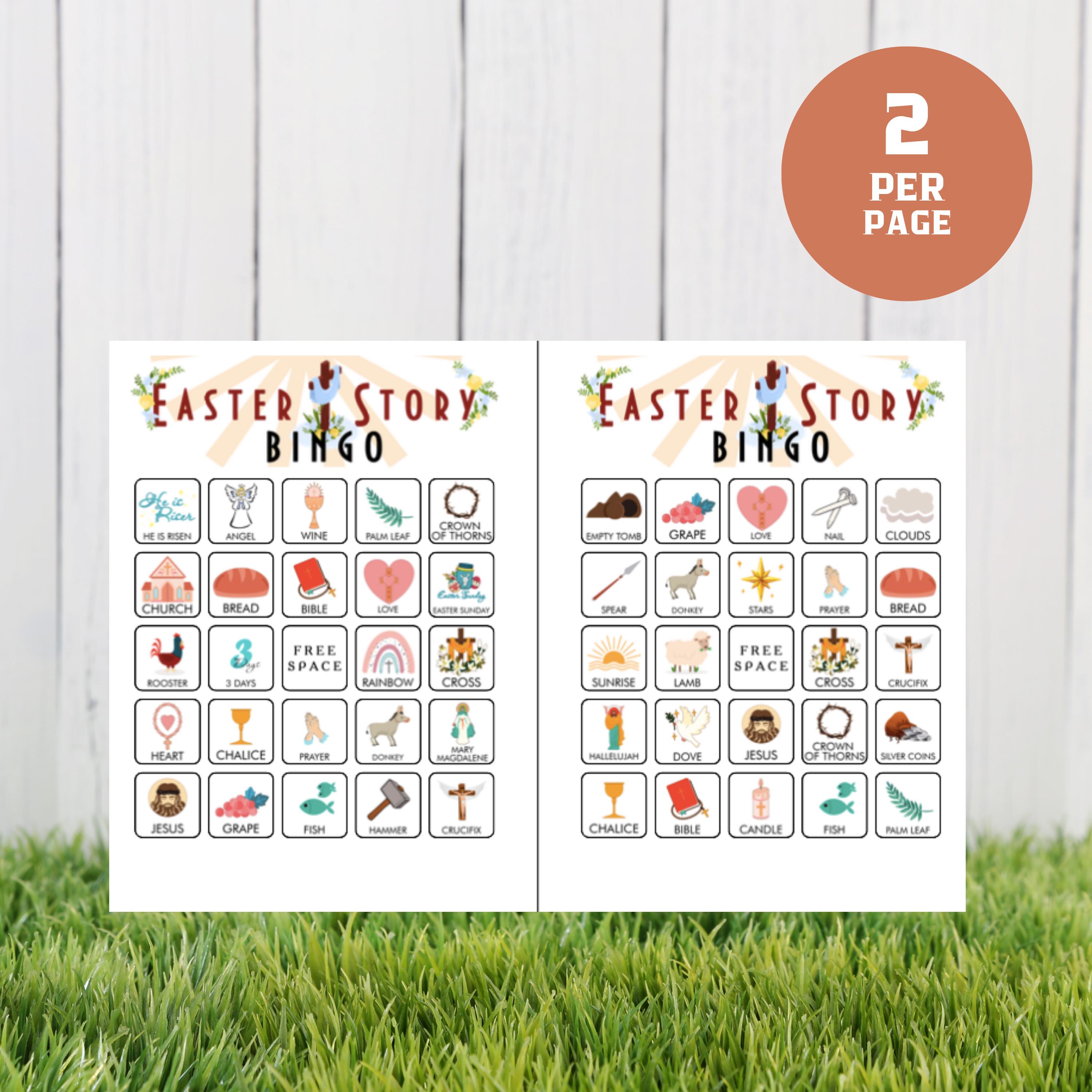 50 Resurrection Bingo Cards Printable Game,easter Sunday Bible Bingo ...