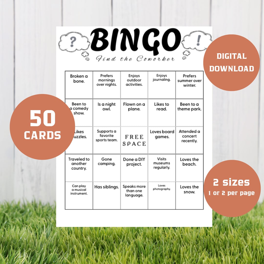 Get to Know You Bingo, Find Someone Who Game, Icebreaker Game Human ...