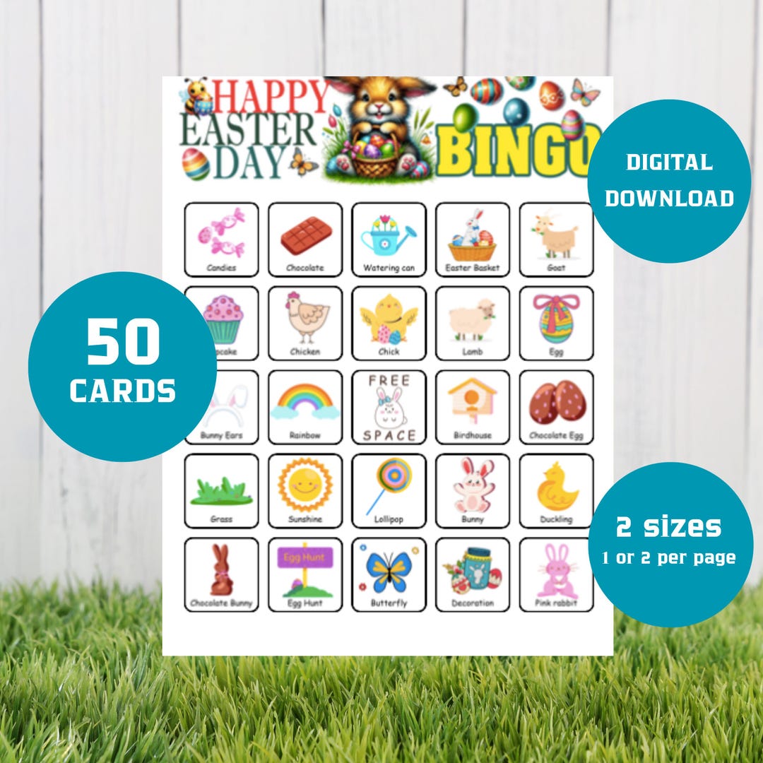 Bingo de Pascua: 50 tarjetas imprimibles para divertirse en familia ...