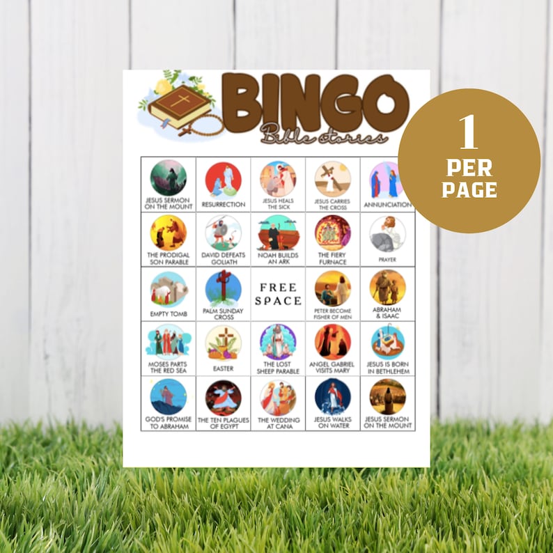 Bible Bingo 50 Cards , Bible Stories Bingo, Bible Activity for Kids ...