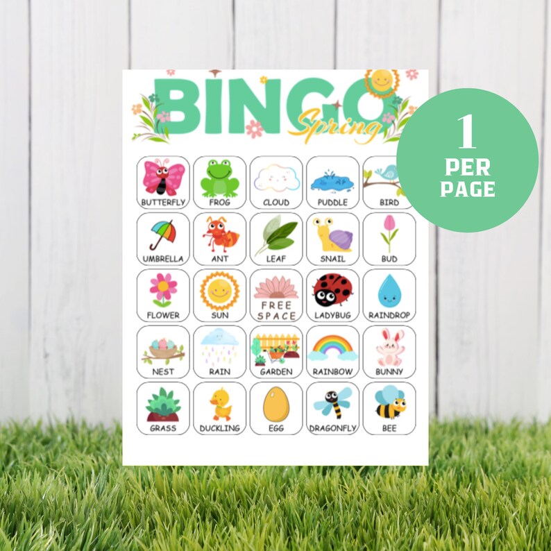 Spring Bingo Game: 50 Printable Easter Cards (digital Download) - Etsy
