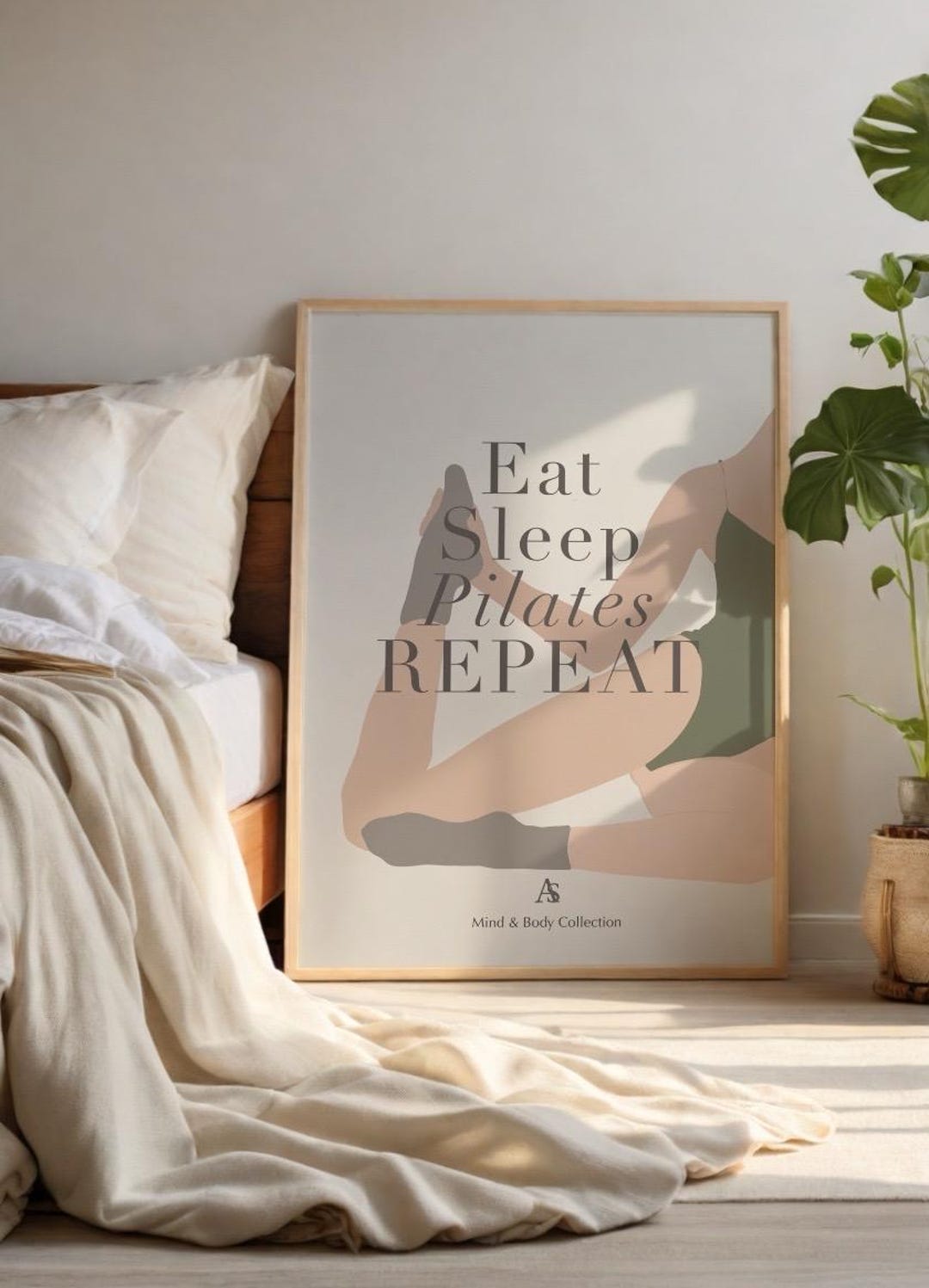 Eat Sleep Pilates Repeat Print, Fitness Motivation, Wellness Decor ...