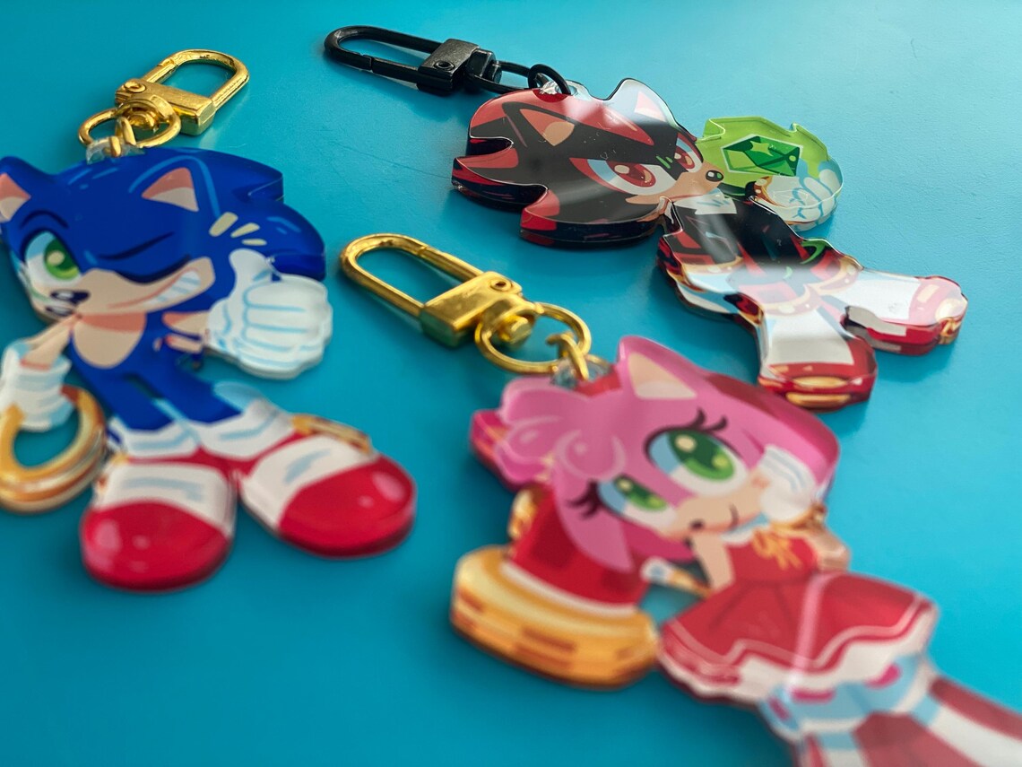 Sonic the Hedgehog Keychains | Sonic, Shadow, Amy - Etsy