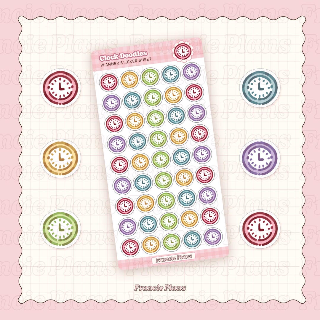 Clock Icon Stickers / Functional Sticker Sheets for Bullet Journals and ...