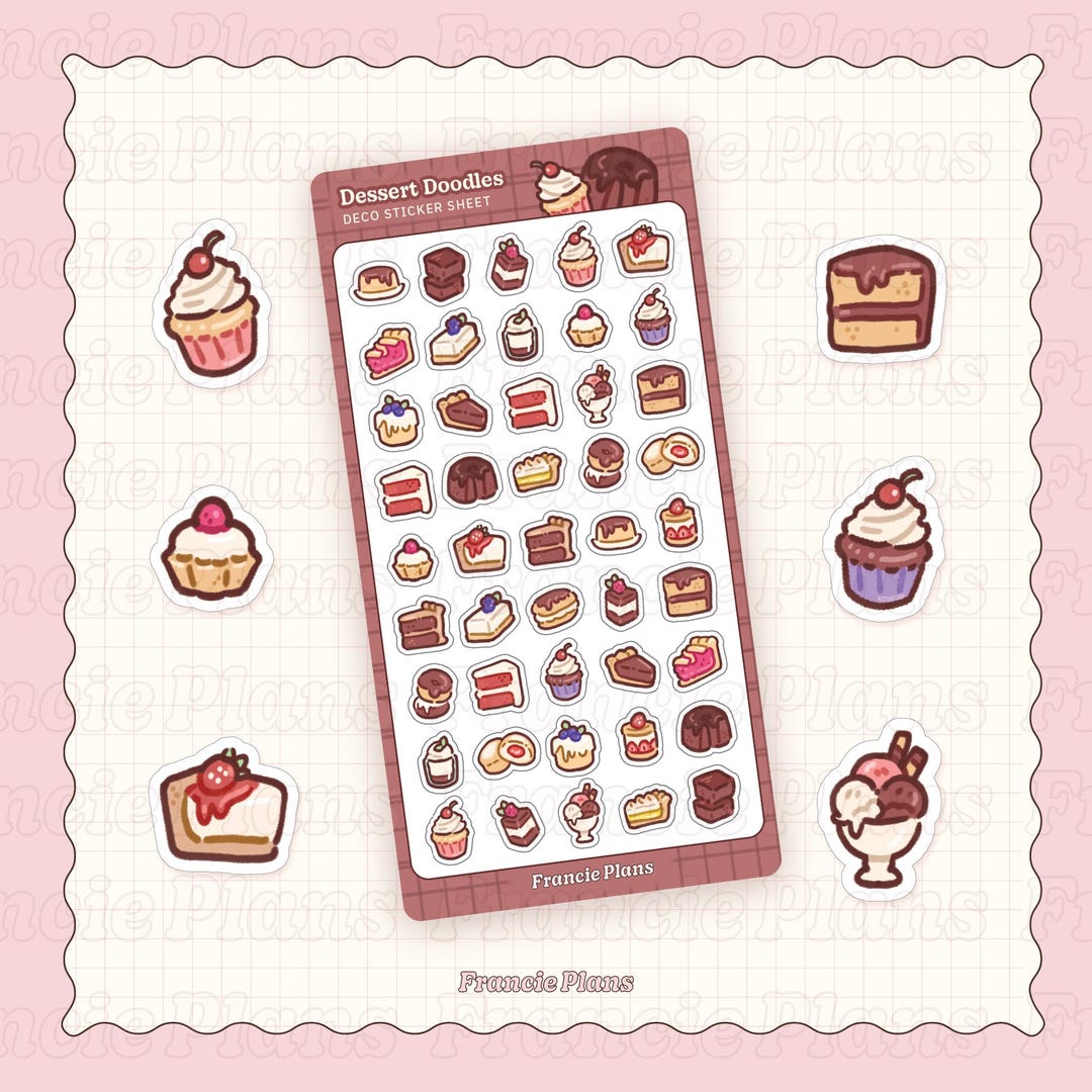Dessert Doodle Stickers / Food Stickers for Planners & Journals - Etsy