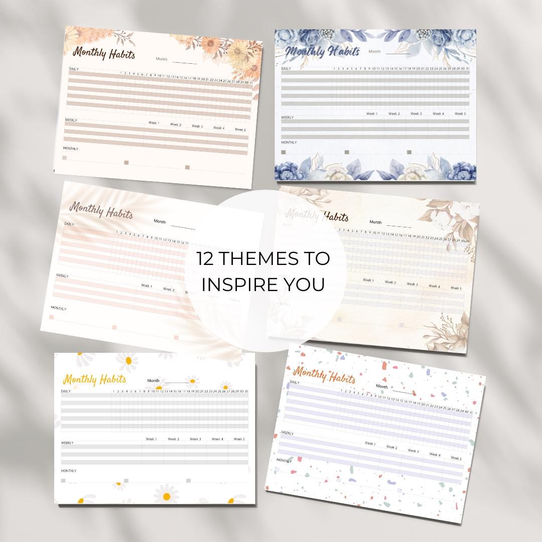 2025 Habit Tracker Printable Monthly Tracker Monthly Goal Tracker ...