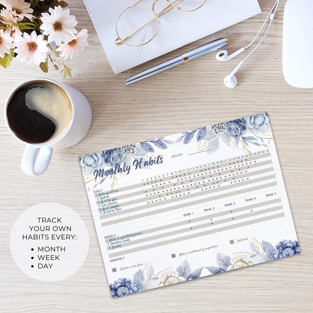 2025 Habit Tracker Printable Monthly Tracker Monthly Goal Tracker ...