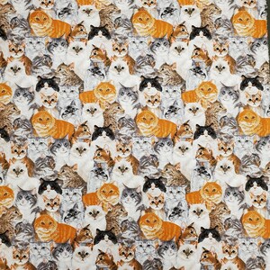 Cat Fabric, Cotton Fabric, Cotton Material, Sewing, Animal Print, Cat ...