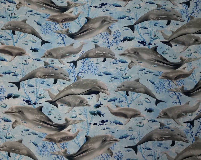 Dolphins Fabric dolphin Frolic by Tangerine-tane Watercolor Dolphins ...