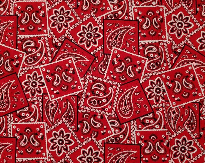 Cotton Material, Red Bandana Fabric, Bandana, Cotton Fabric, Western ...