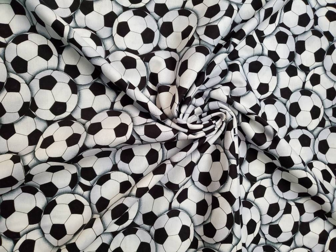 SOCCOR Ball Fabric 100% Cotton Fabric Soccor Game Cotton | Etsy