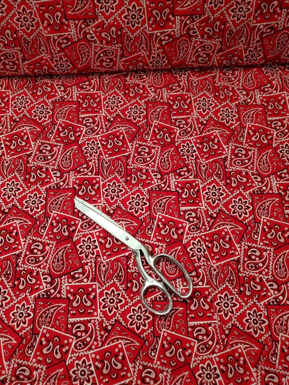 Cotton Material Red Bandana Fabric Bandana Cotton Fabric | Etsy