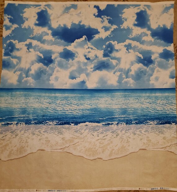 Beach Fabric Panel Beach Wall Decor Beach Art Cotton | Etsy