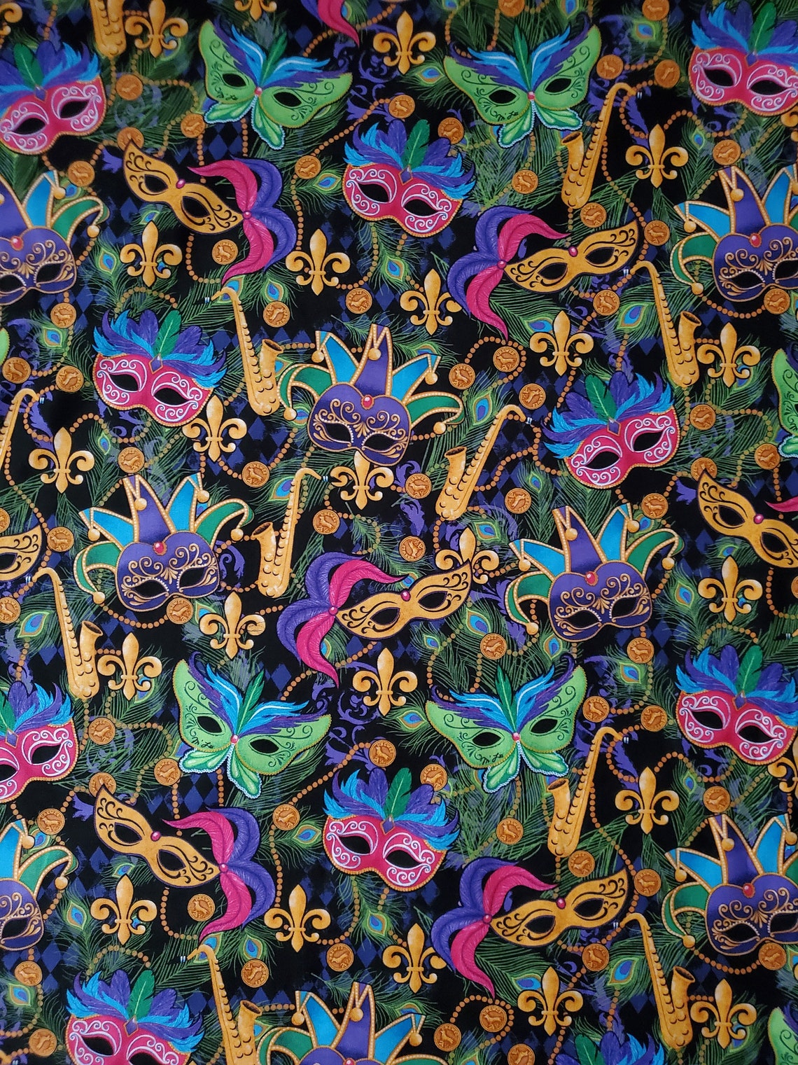 Mardi Gras Fabric Cotton Fabric Cotton Material Fat - Etsy