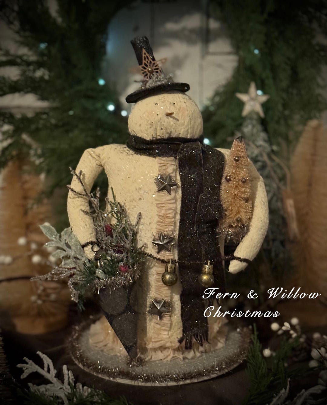Large Christmas Snowman Display, Standing 14 1/2 Inches Tall, Vintage ...