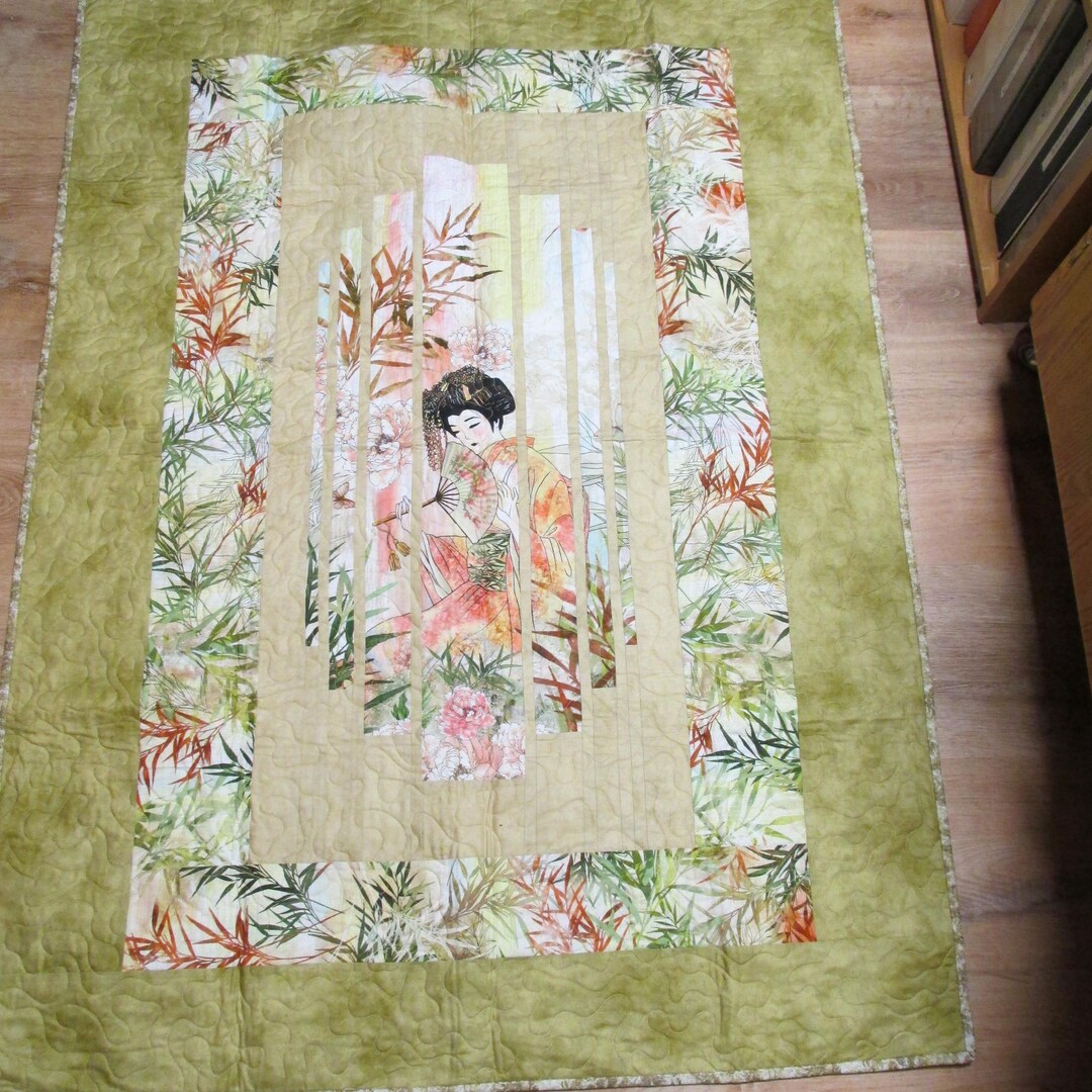 New Hand Made Tan Geisha Girl Quilt 40" X 55" Machine Quilted - Etsy