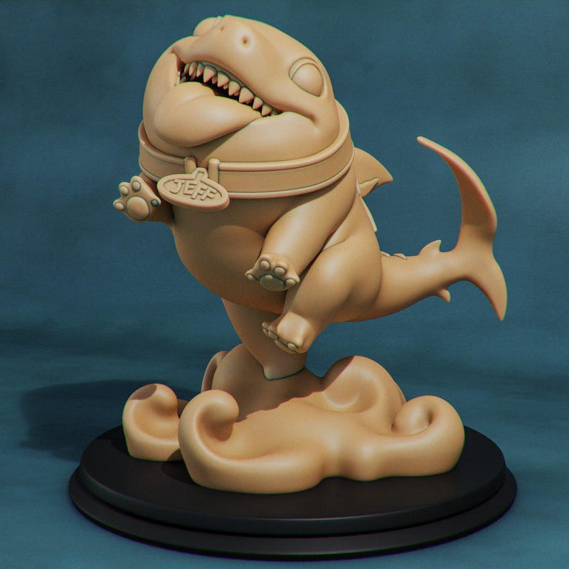 Jeff the Land Shark Figure - Etsy
